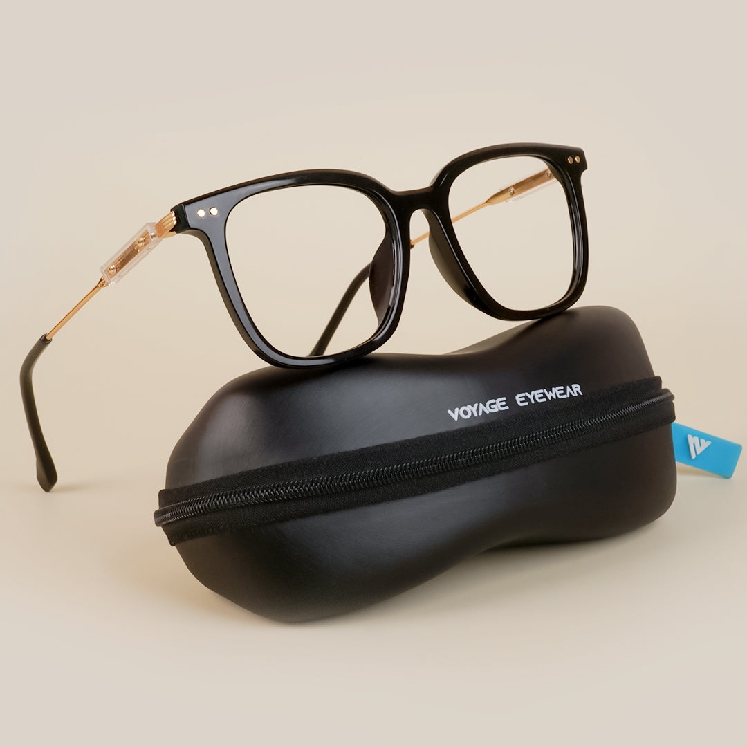 Voyage Black Square Eyeglasses for Men & Women (TR83022MG3861-C1) – GoEye