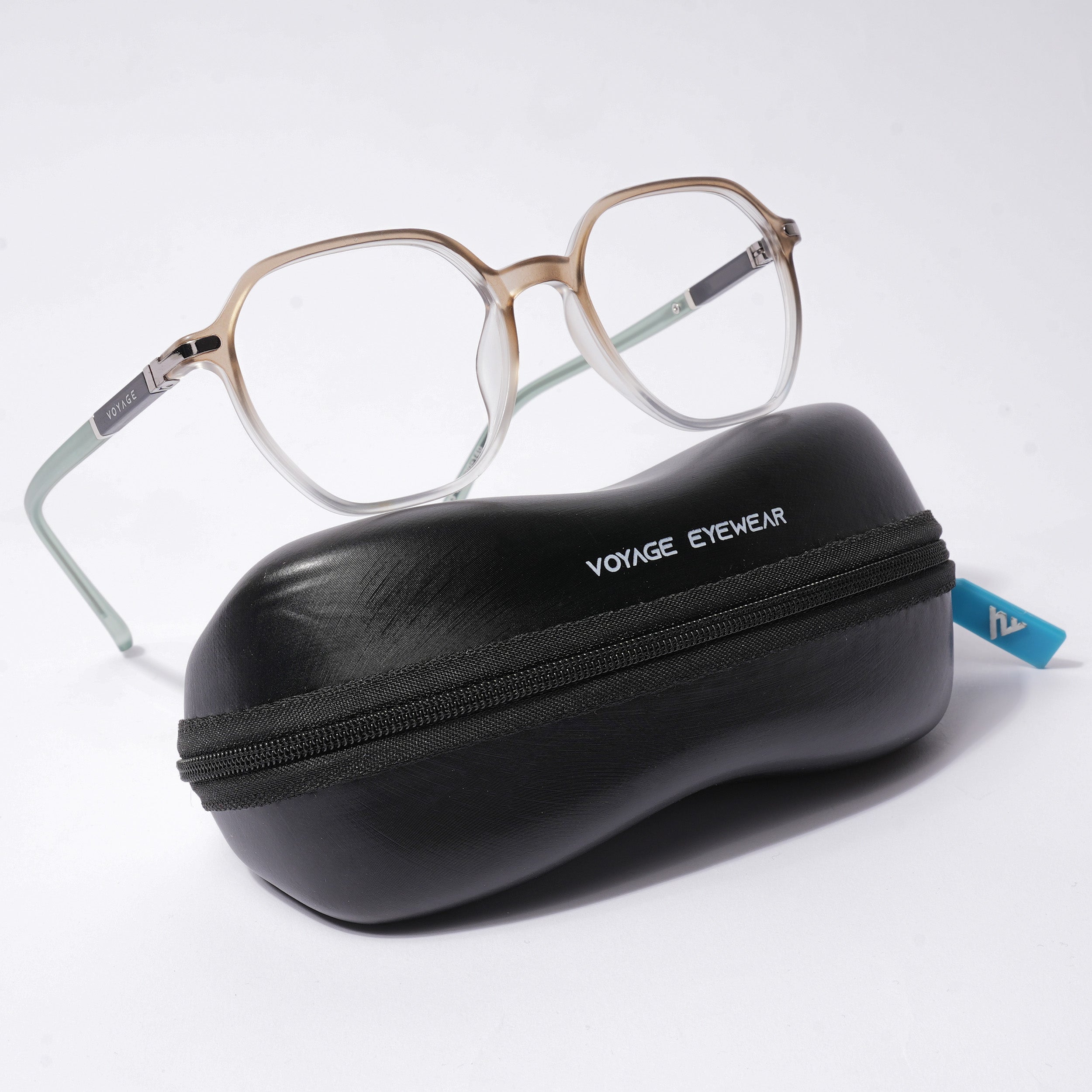 Voyage FlexLite Olive & Transparent Square Eyeglasses for Men & Women ...