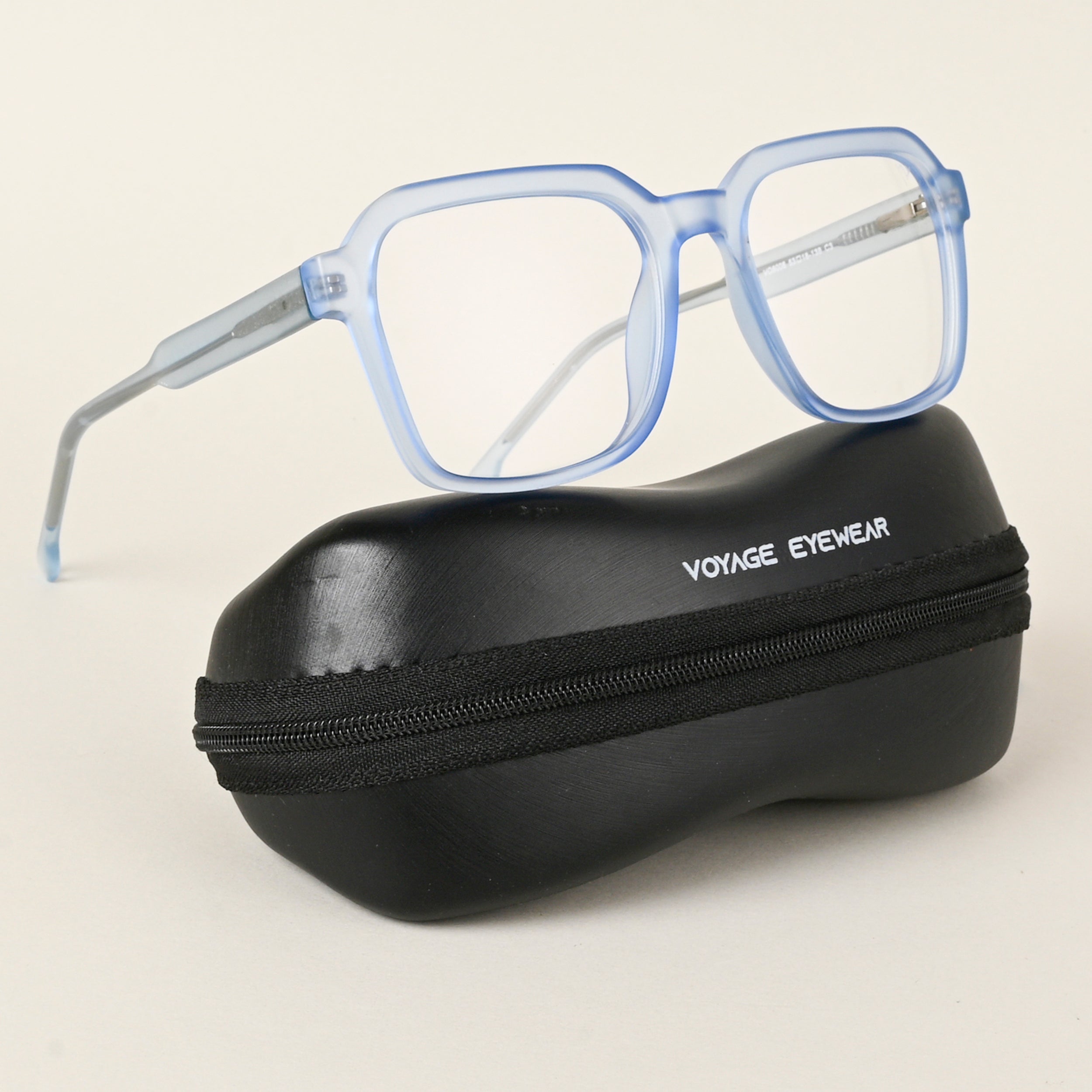Voyage Transparent Blue Square Eyeglasses for Men & Women (VO8006MG491 ...
