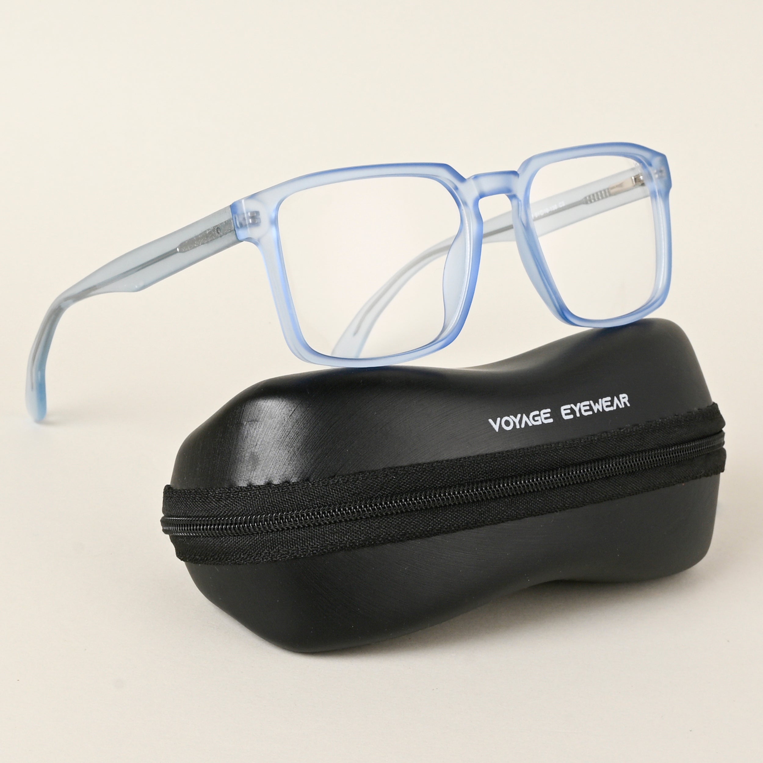 Voyage Transparent Blue Square Eyeglasses for Men & Women (VO8008MG492 ...